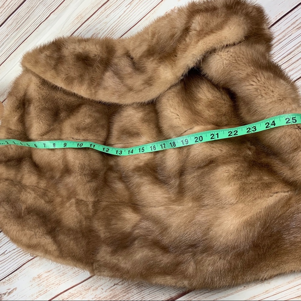 Authentic 1950s Brown Mink Stole Pelt Cape Fur - Gem